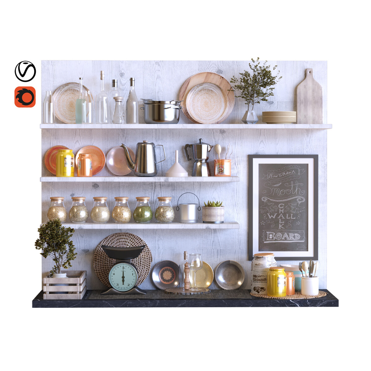 ArtStation - kitchen decor set 003 | Resources