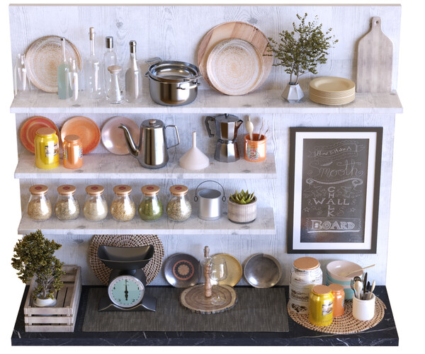 ArtStation - kitchen decor set 003 | Resources