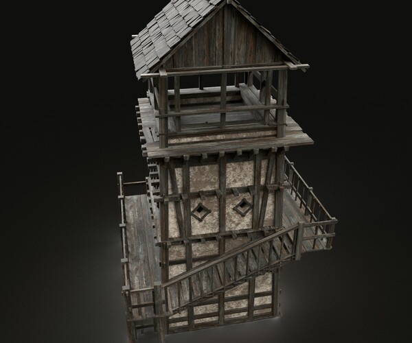 ArtStation - ENTERABLE HIGH TOWER WATCHTOWER COLLECTION BUILDINGS ...