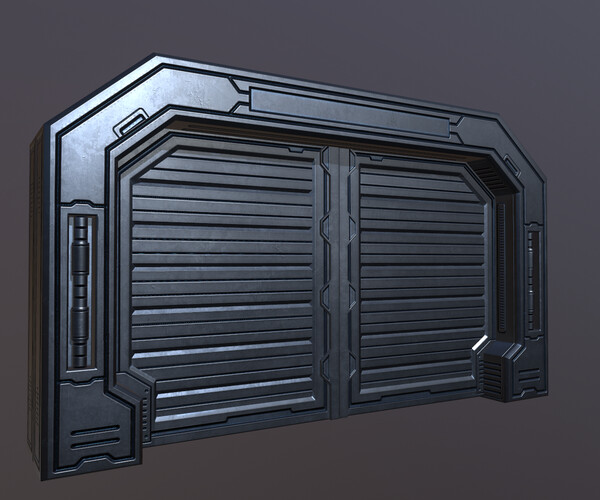 ArtStation - Sci Metal Door Low-poly 3D model | Game Assets