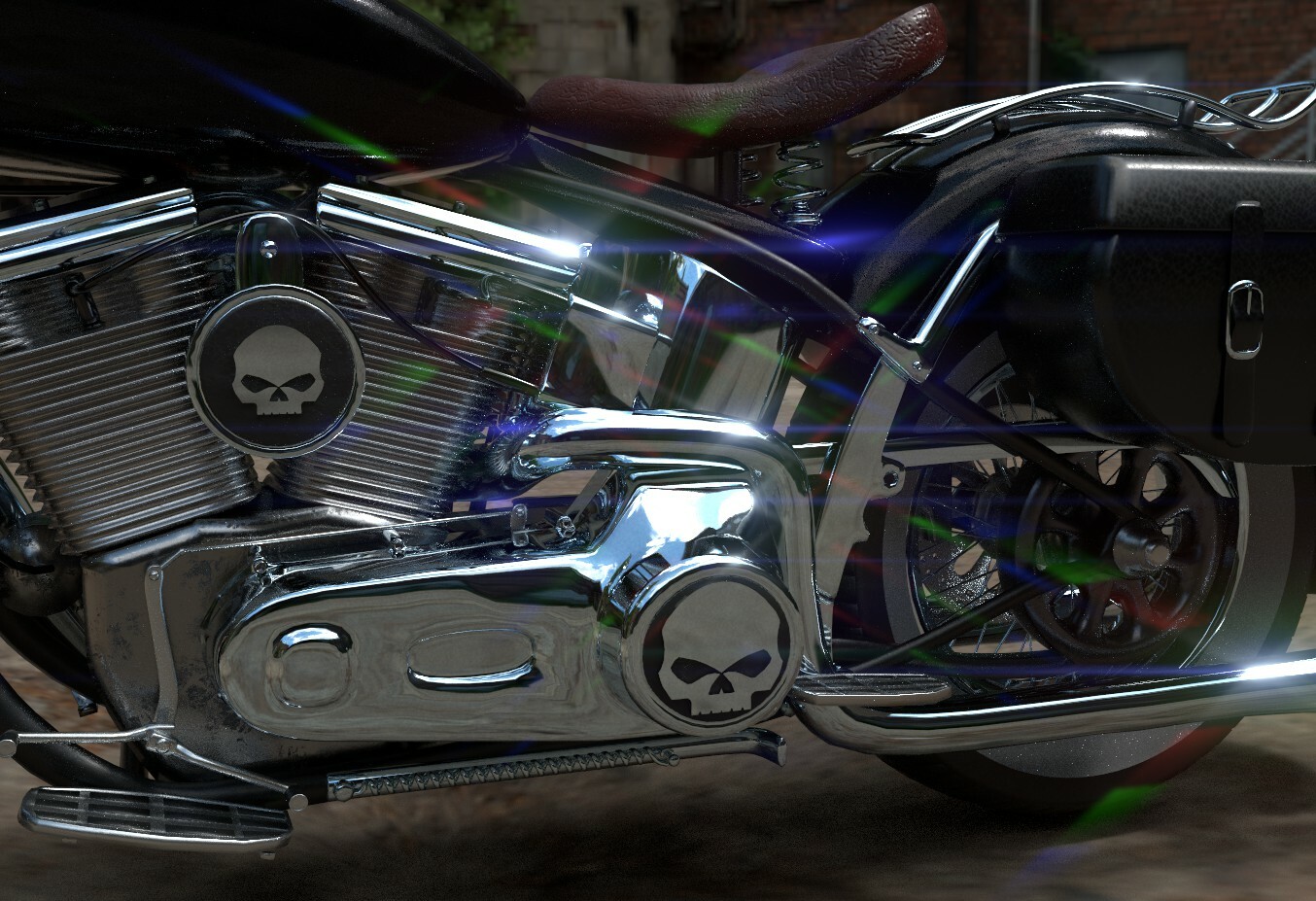 ArtStation - Custom Motorcycle Game Ready Low-poly 3D model | Game Assets