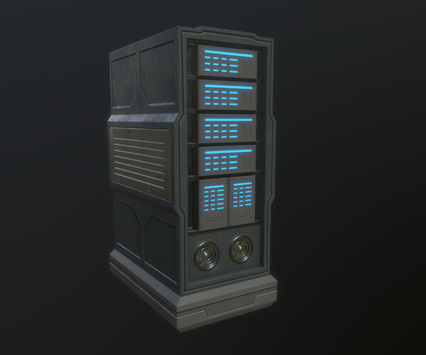 ArtStation - Sci Fi Server Rack Low-poly 3D model | Game Assets