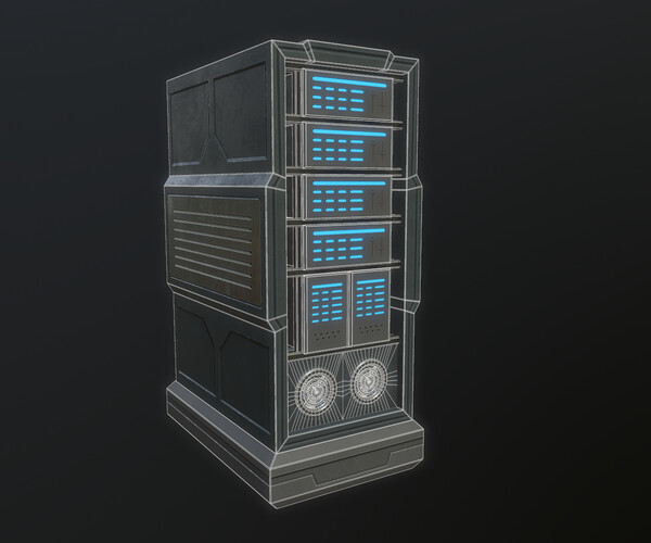 ArtStation - Sci Fi Server Rack Low-poly 3D model | Game Assets