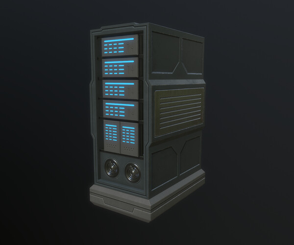 ArtStation - Sci Fi Server Rack Low-poly 3D model | Game Assets