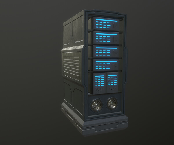 ArtStation - Sci Fi Server Rack Low-poly 3D model | Game Assets