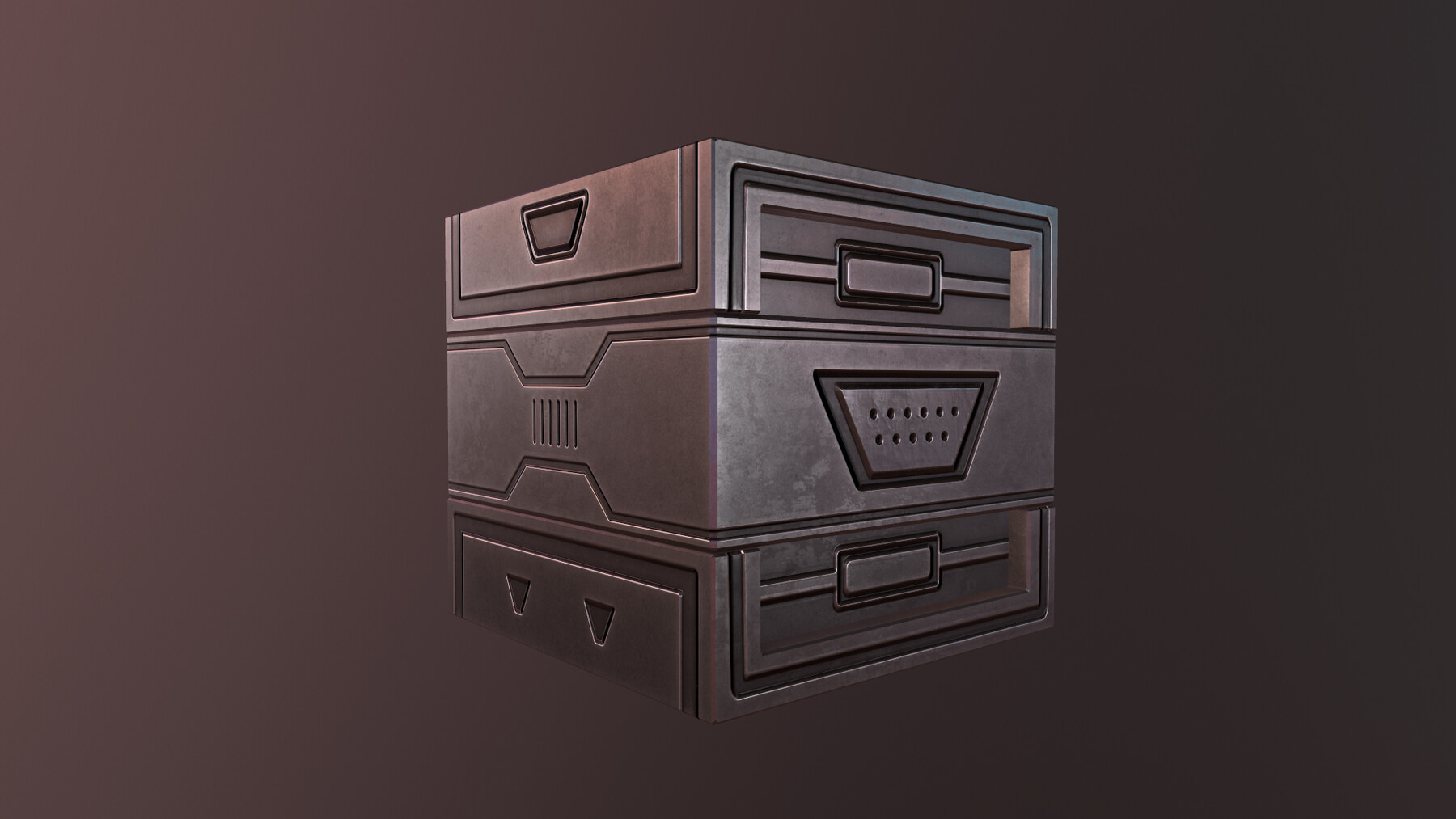ArtStation - Sci Fi Metal Crate Low-poly 3D model | Game Assets