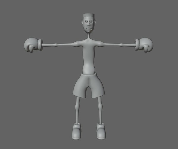 ArtStation - Boxer Fighter Cartoon - Lutador de Boxe 3D model | Game Assets