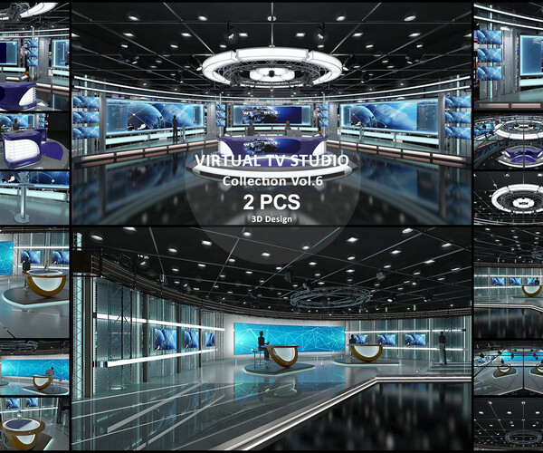 ArtStation - Virtual TV Studio Collection Vol 7 - 4 PCS DESIGN | Resources