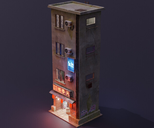 ArtStation - Cyberpunk Buildings Pack And Scene | Game Assets