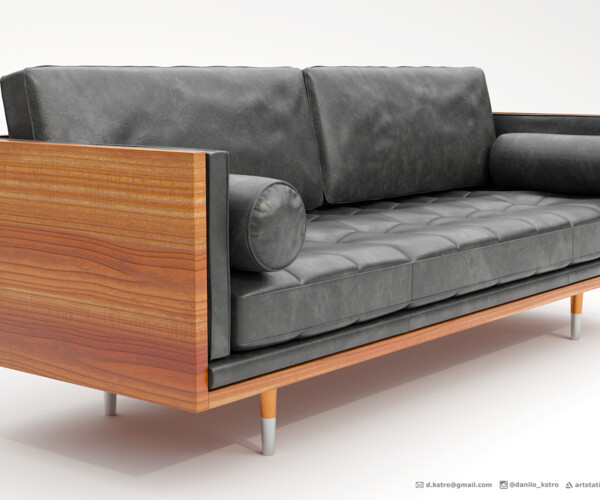 ArtStation - Leather Sofa - | 3D model | 4k Textures | Resources