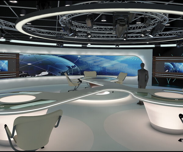 ArtStation - Virtual TV Studio Collection Vol 5 - 2 PCS DESIGN | Resources