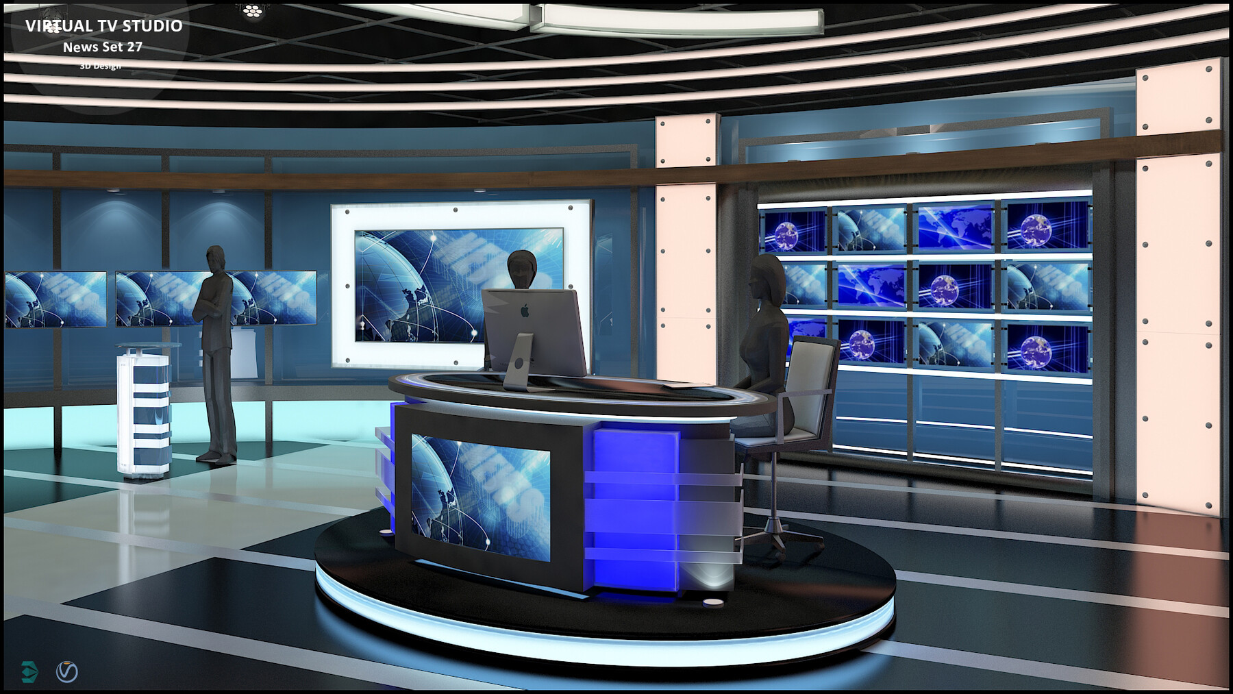 ArtStation - Virtual TV Studio News Set 27 | Resources