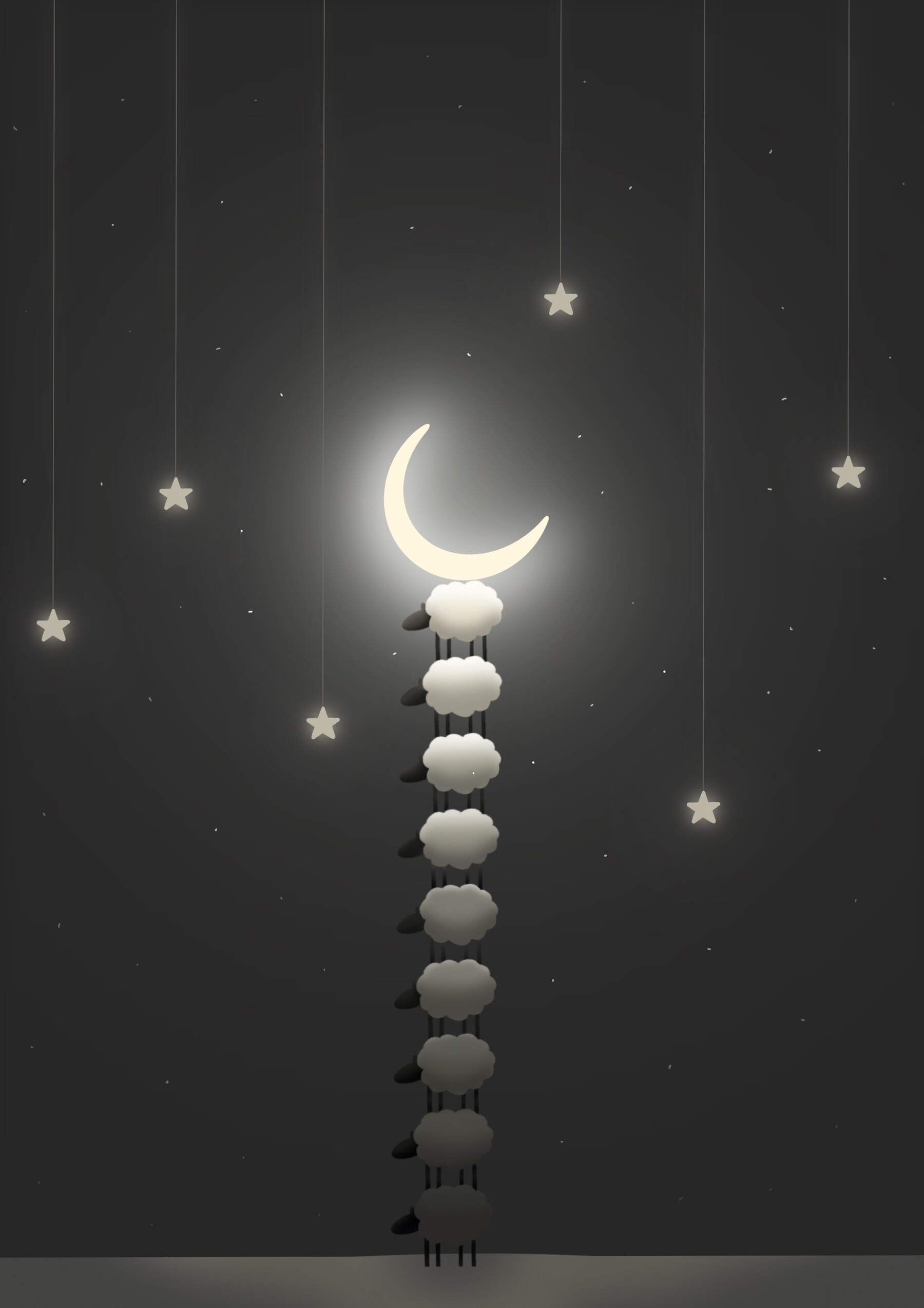 ArtStation - Sheep and the moon | Artworks
