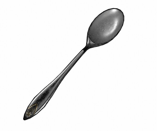 ArtStation - Old spoon Low-poly 3D model | Game Assets