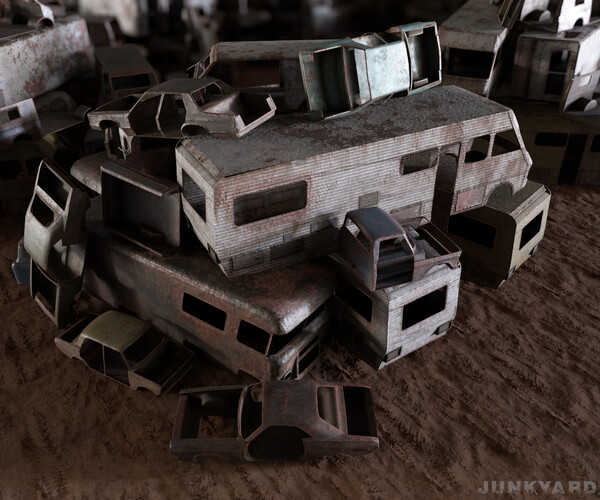 ArtStation - Junkyard - RAW (LowPoly) | Game Assets
