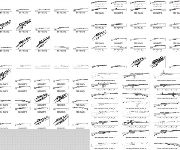 ArtStation - 3500+ WEAPON REFERENCE BRUSHES [CHETBRUSHES] | Brushes