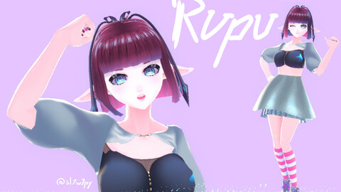ArtStation - VROID 3D Model Rupu | Game Assets