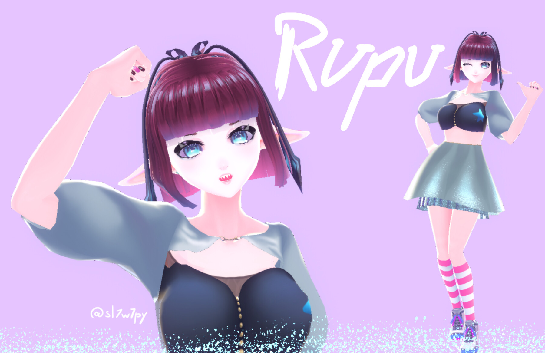 ArtStation - VROID 3D Model Rupu | Game Assets