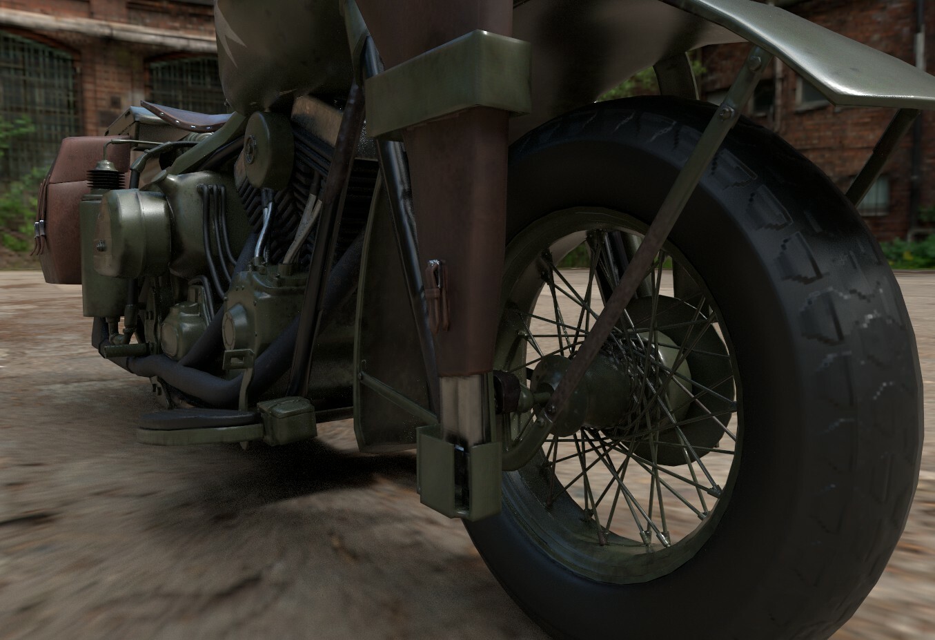 ArtStation - Motorcycle Custom Military HD | Game Assets
