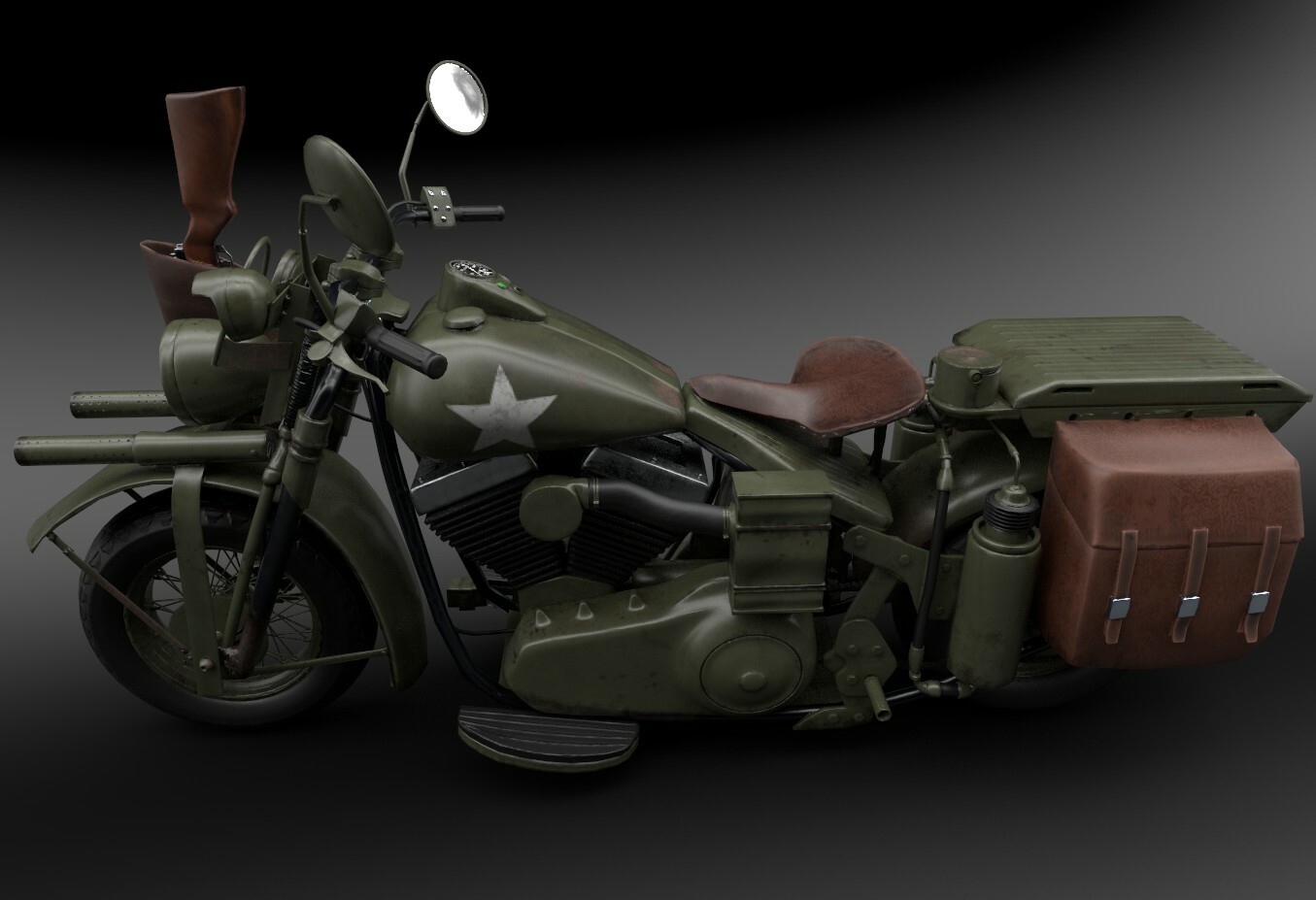 ArtStation - Motorcycle Custom Military HD | Game Assets