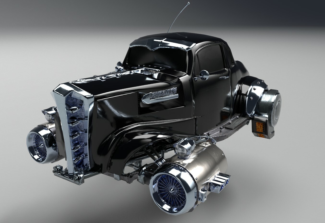 ArtStation - Futuristic Vintage Car Game Ready | Game Assets