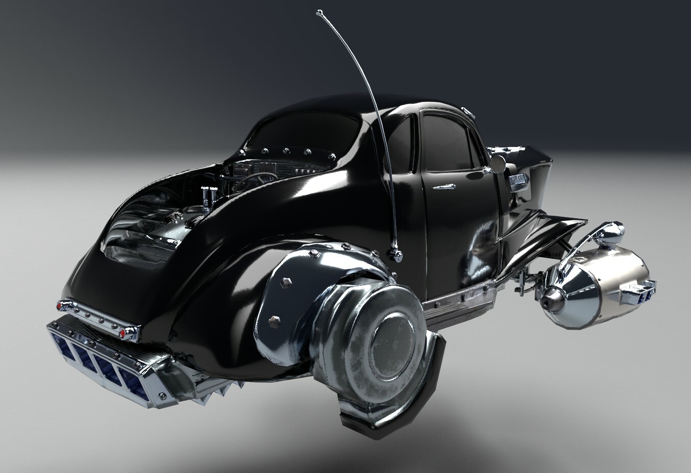 ArtStation - Futuristic Vintage Car Game Ready | Game Assets