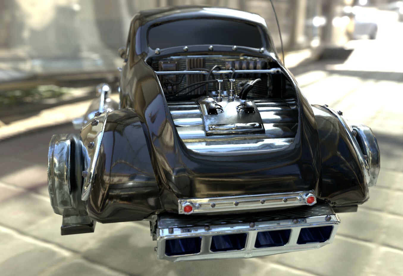 ArtStation - Futuristic Vintage Car Game Ready | Game Assets