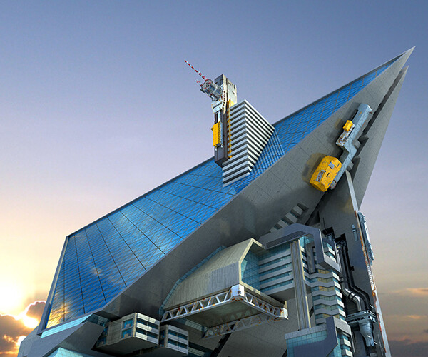 ArtStation - Futuristic City 10. Triangular Architecture - Illustration ...