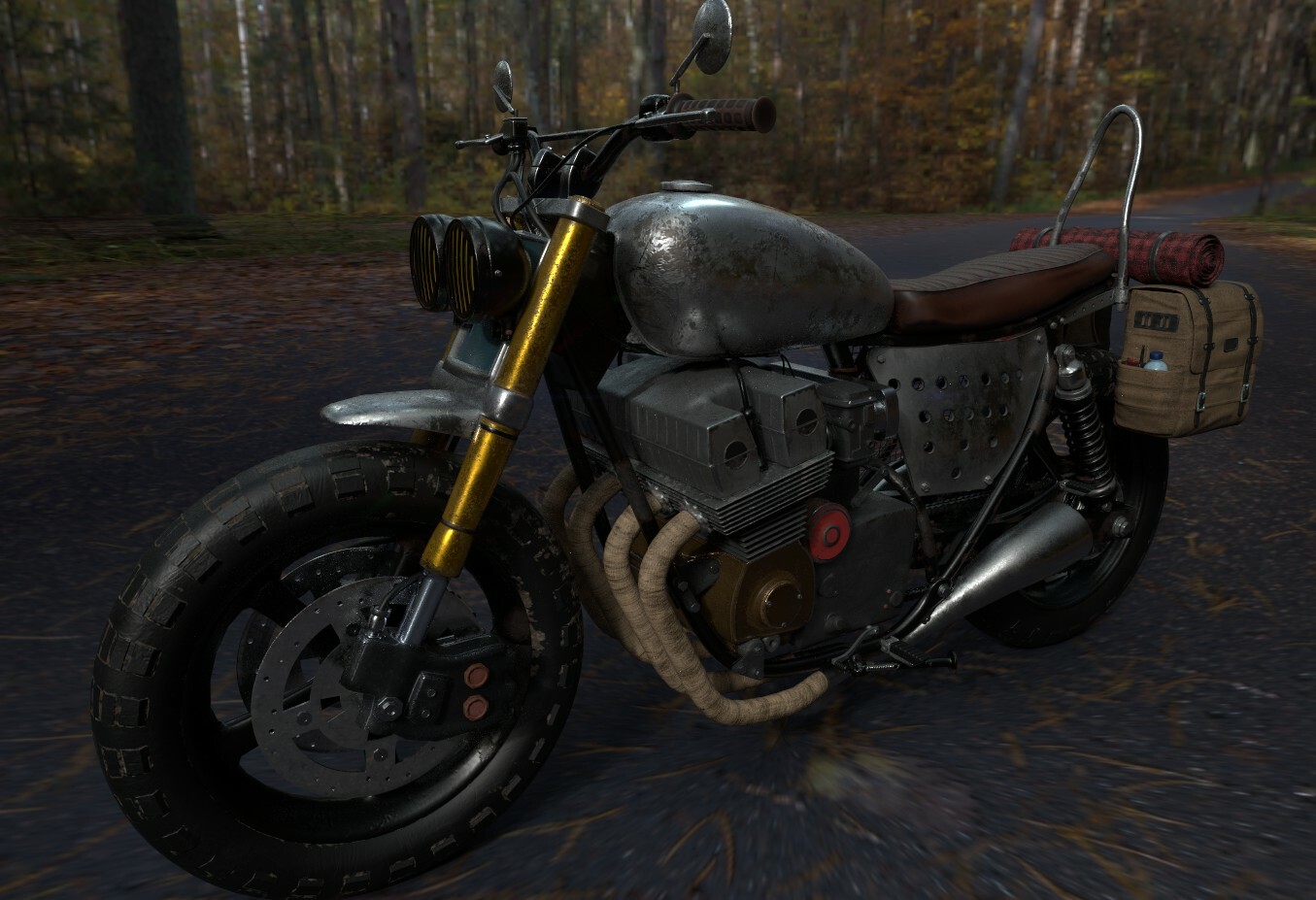 ArtStation - Survivor Motorcycle Post Apocalyptic Game Ready | Game Assets