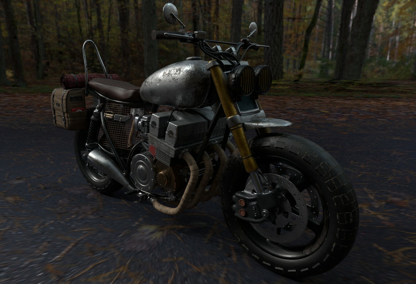 ArtStation - Survivor Motorcycle Post Apocalyptic Game Ready | Game Assets