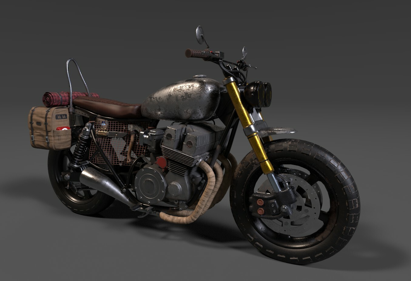 ArtStation - Survivor Motorcycle Post Apocalyptic Game Ready | Game Assets