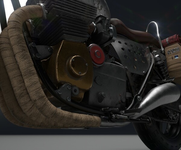 ArtStation - Survivor Motorcycle Post Apocalyptic Game Ready | Game Assets