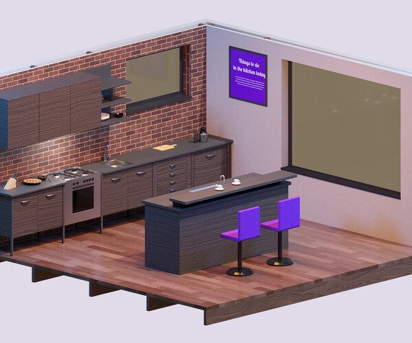 ArtStation - Isometric Kitchen 01 - Game Environment | Game Assets