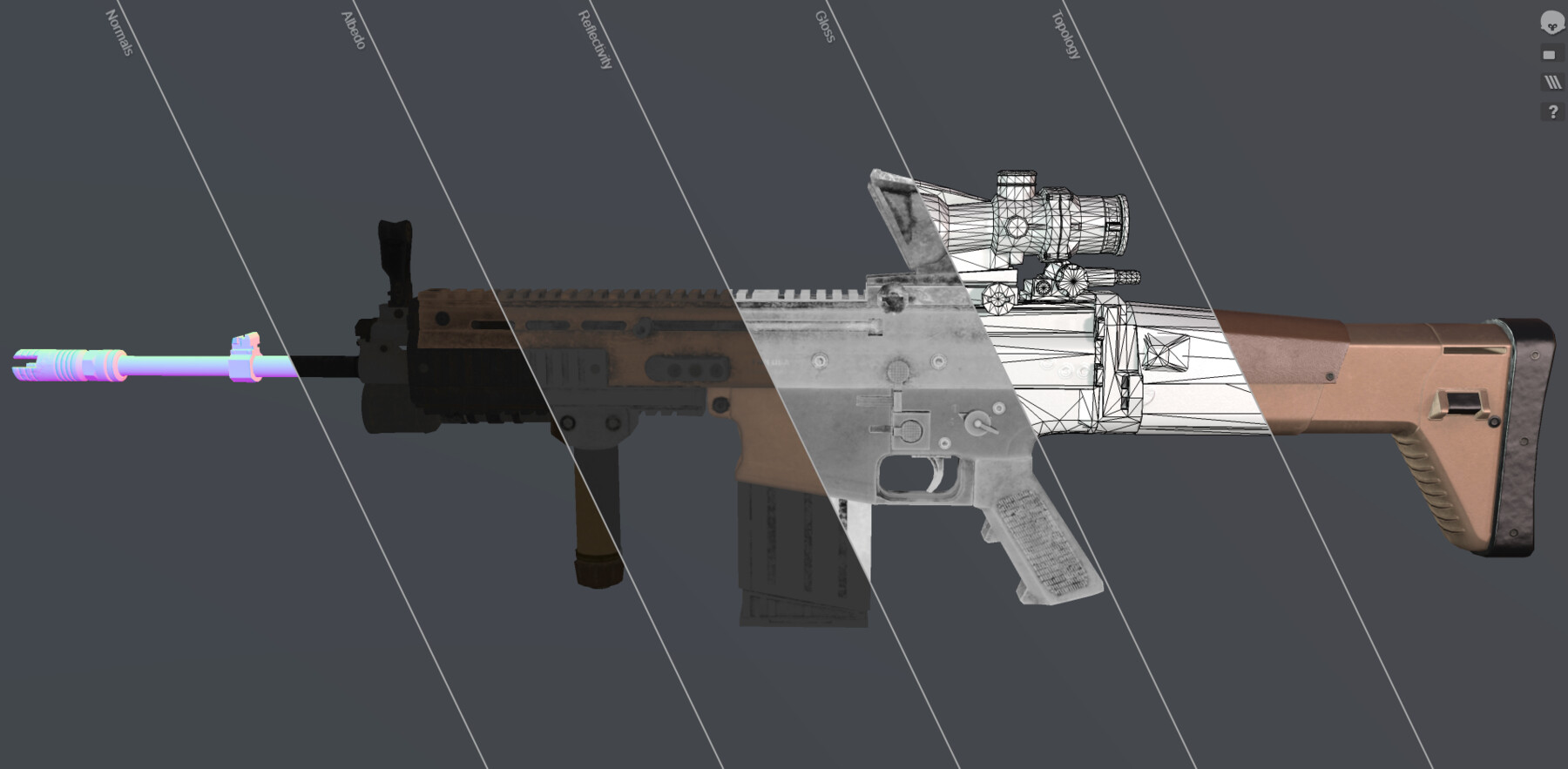 ArtStation - Scar FN Low-poly 3D model | Game Assets