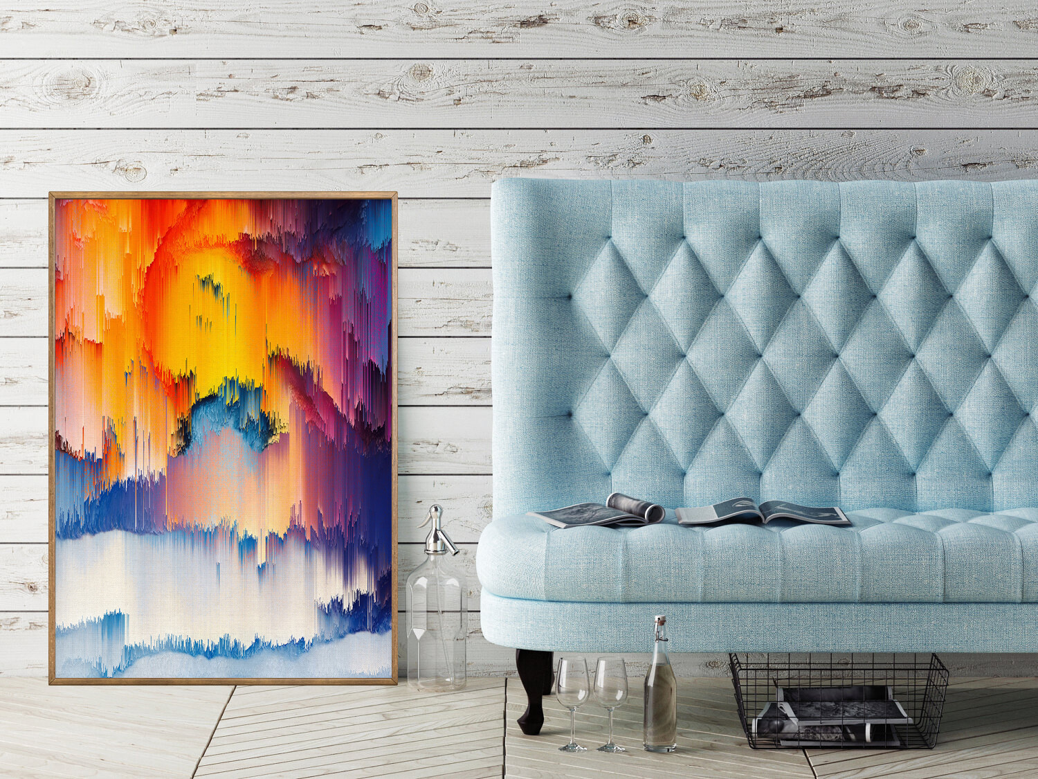 ArtStation - Abstract Glitch Pixel Art Colorful Design Poster | Artworks