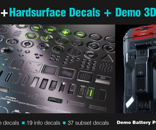 ArtStation - 80+ Decal Pack + Demo 3D Model - DECALmachine V2.6.5 Ready ...