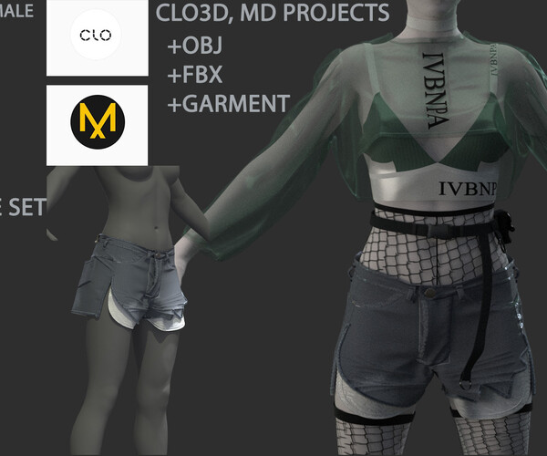 ArtStation - GENESIS 8 FEMALE SET: CLO3D, MARVELOUS DESIGNER PROJECTS ...