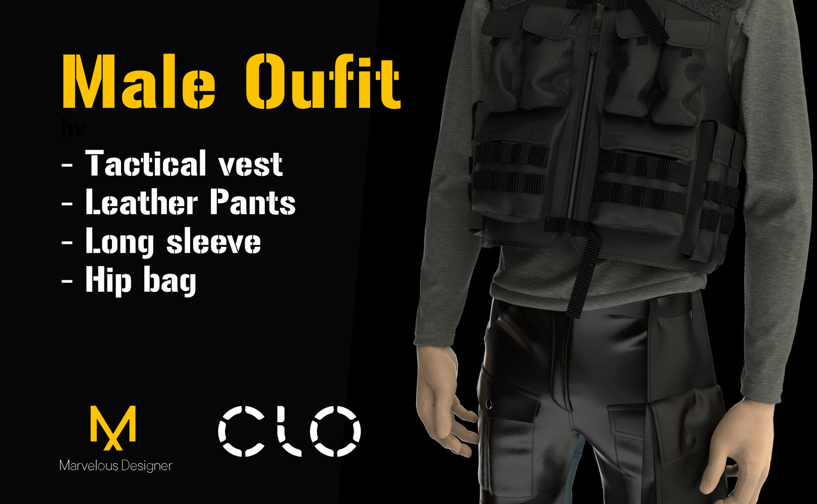 ArtStation - Male suite for standart Clo 3D Avatar Male_V1. MD and CLO ...