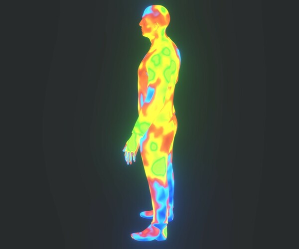 ArtStation - Human Thermal Image Heatmap Male 3D Model | Game Assets