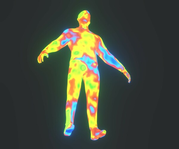 ArtStation - Human Thermal Image Heatmap Male 3D Model | Game Assets