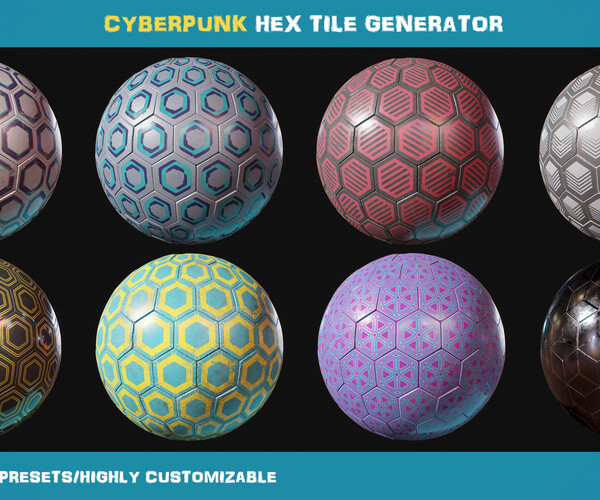 ArtStation - Cyberpunk hex tile generator | Game Assets