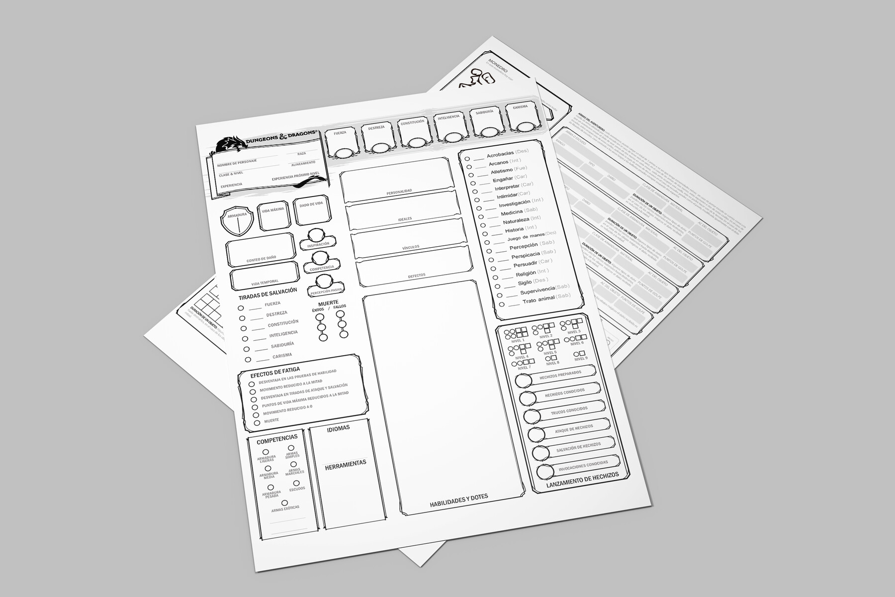 ArtStation - HOJA DE PERSONAJE OPTIMIZADA • CALABOZOS Y DRAGONES 5E | Artworks