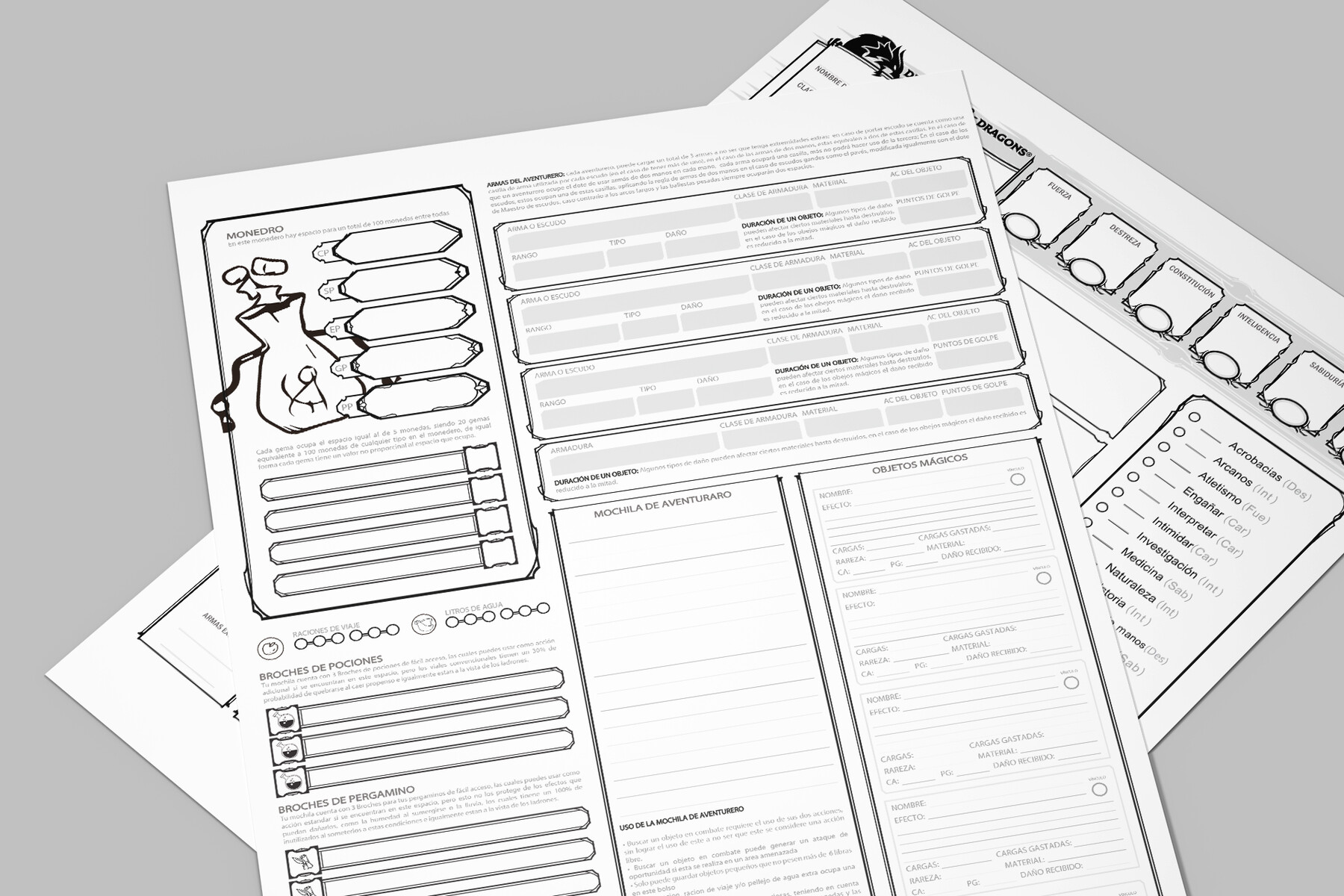 ArtStation - HOJA DE PERSONAJE OPTIMIZADA • CALABOZOS Y DRAGONES 5E | Artworks