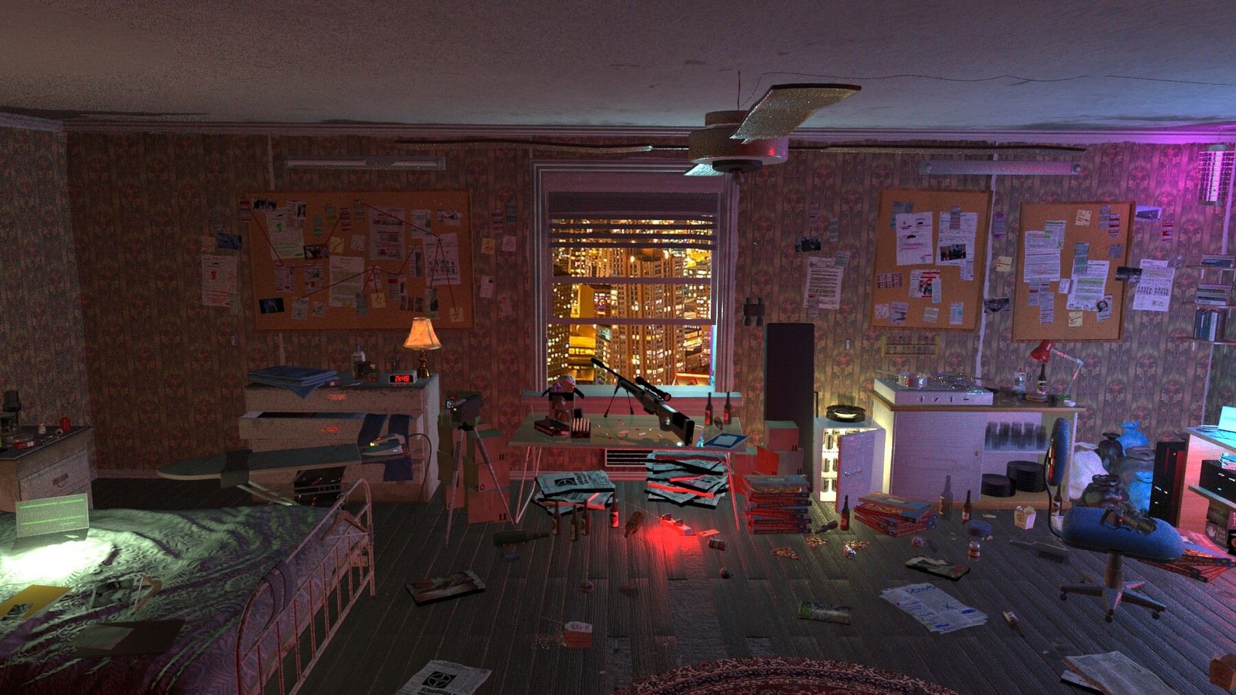 ArtStation - Sniper Room Interior bedroom | Game Assets