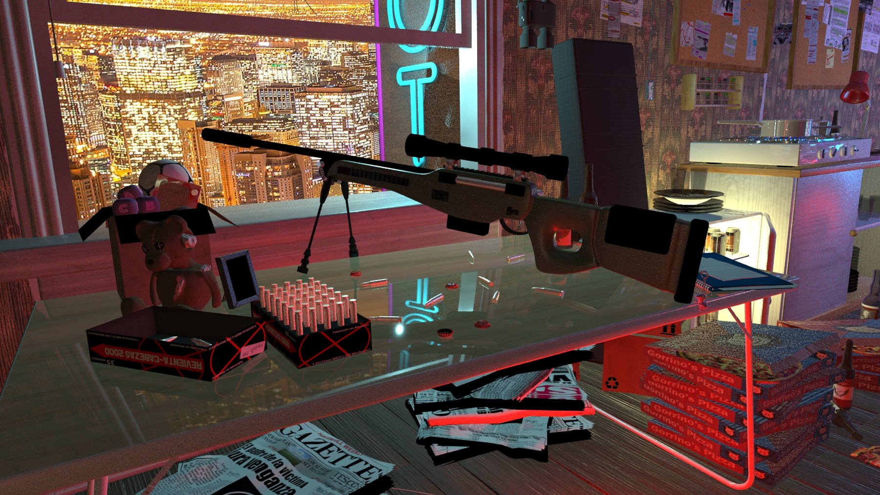 ArtStation - Sniper Room Interior bedroom | Game Assets