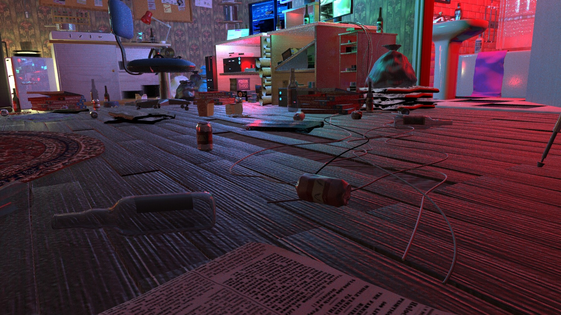 ArtStation - Sniper Room Interior bedroom | Game Assets