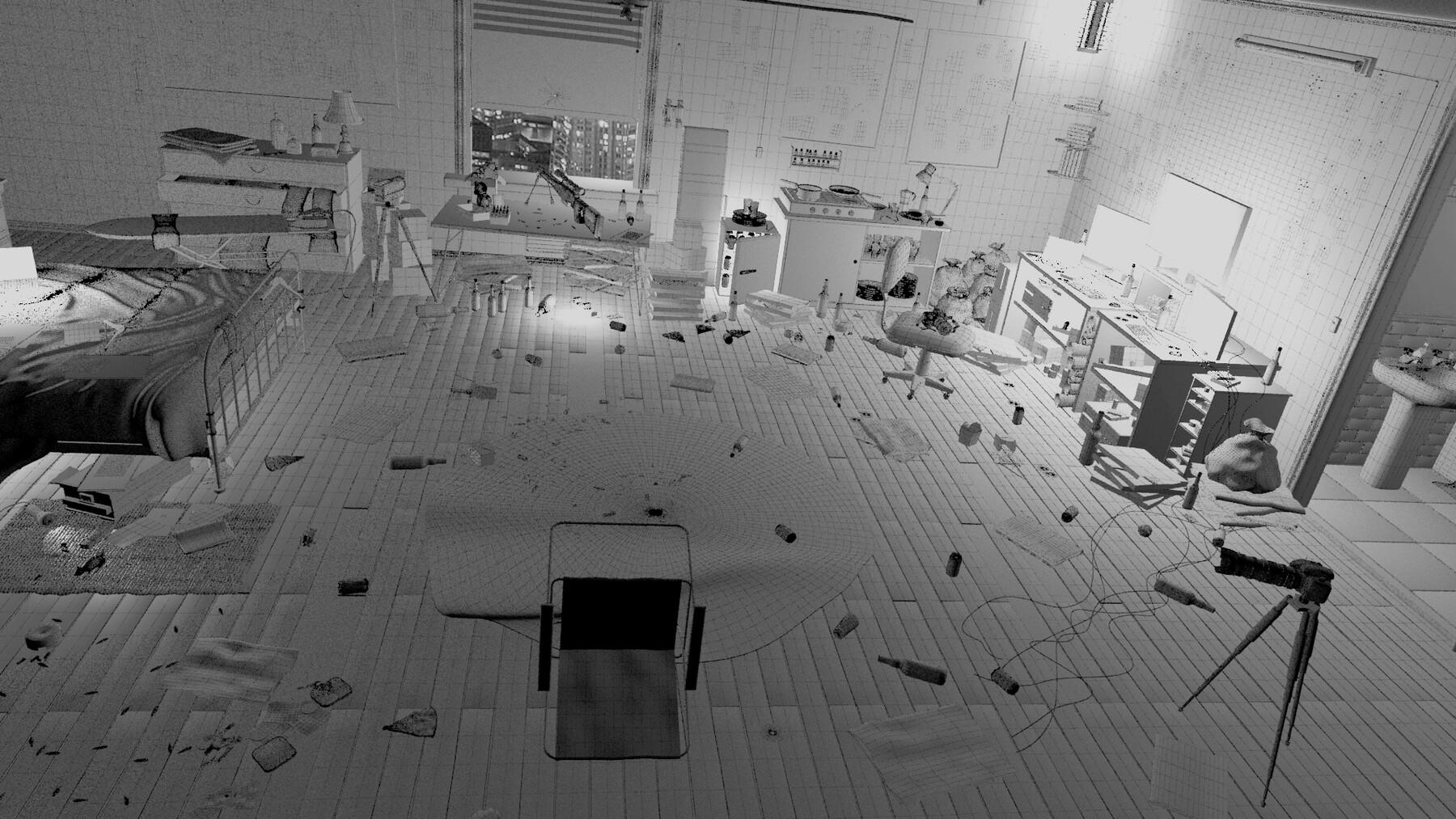 ArtStation - Sniper Room Interior bedroom | Game Assets