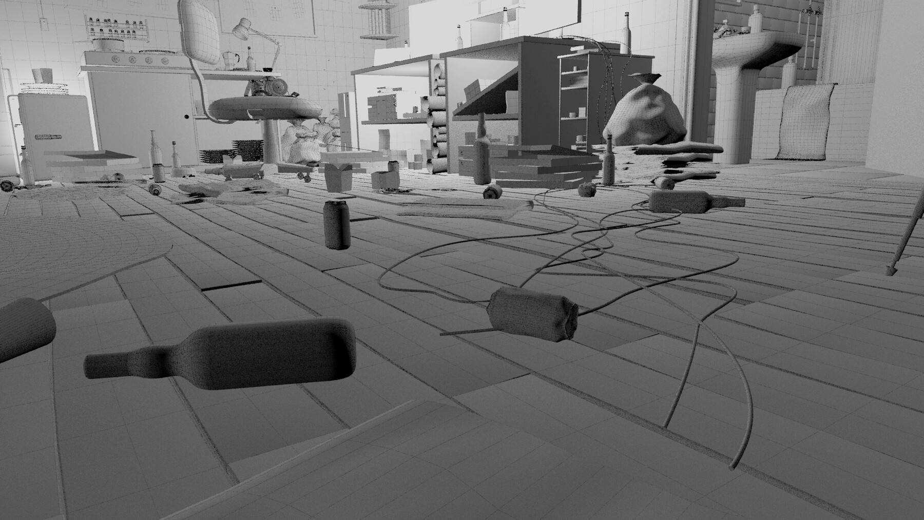 ArtStation - Sniper Room Interior bedroom | Game Assets