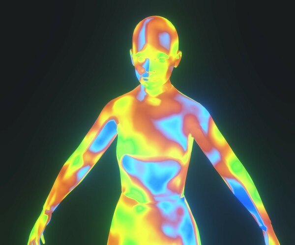 ArtStation - Human Thermal Image Heatmap Female 3D Model | Game Assets