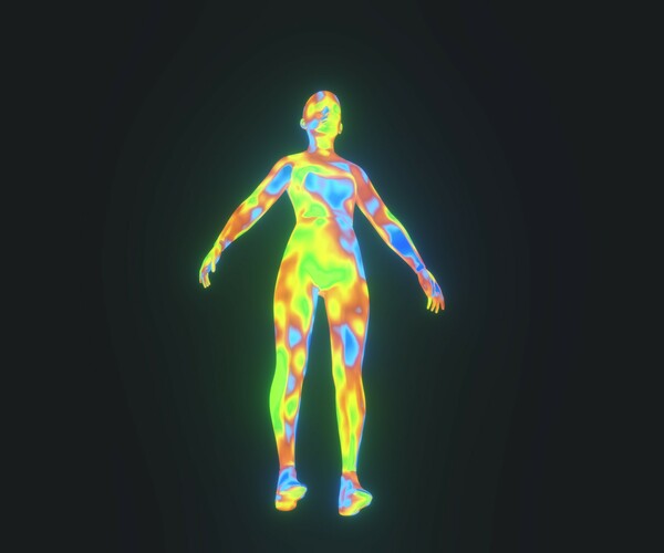 ArtStation - Human Thermal Image Heatmap Female 3D Model | Game Assets